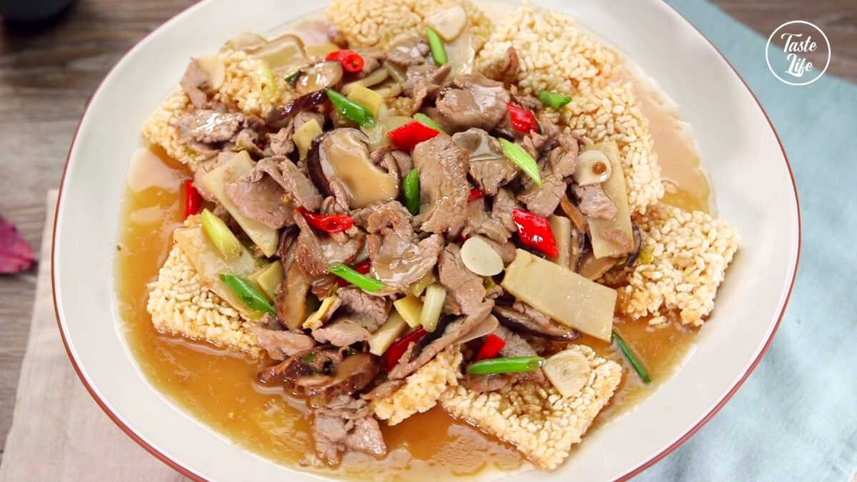 Pork in Lychee Sauce With Crispy Rice | cooking | crispy rice | pork ...