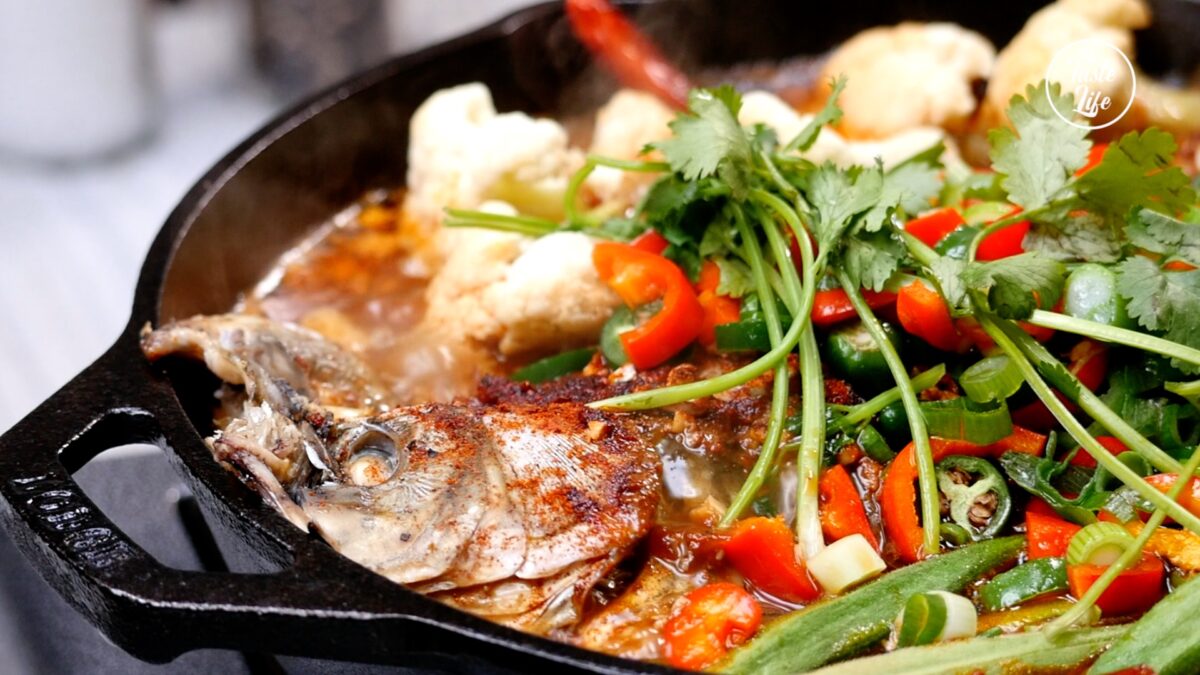 Braised Whole Fish With Veggies | bass | catfish | crab | Taste Life