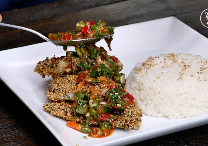 Sesame-Crusted Fish With Chili Sauce | bass | cooking | crab | Taste Life