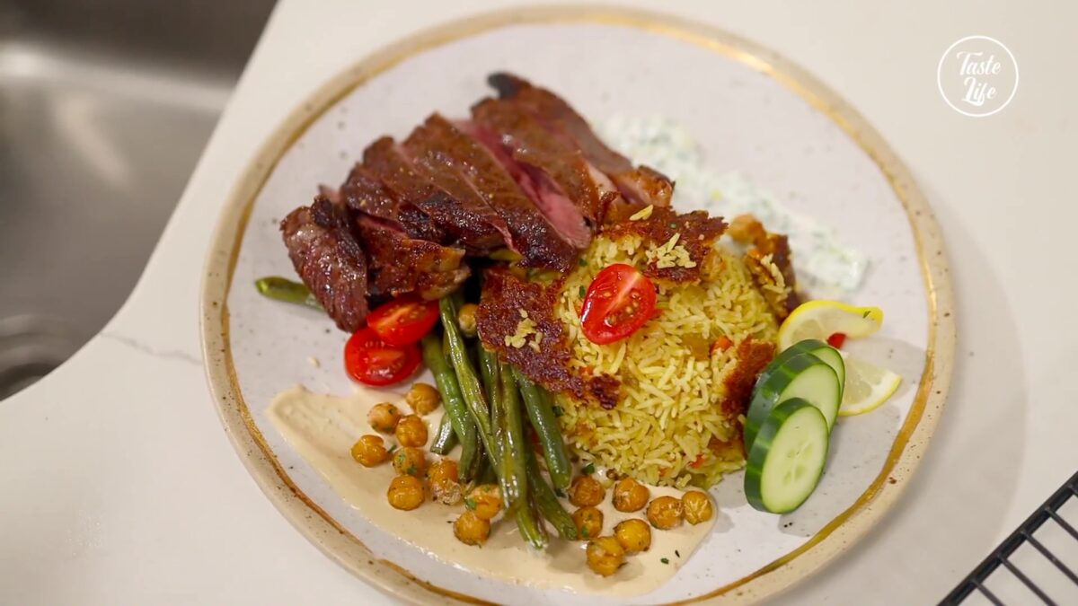 Pan Seared Ribeye with Curried Rice Pilaf | ribeye | curry rice | pilaf ...