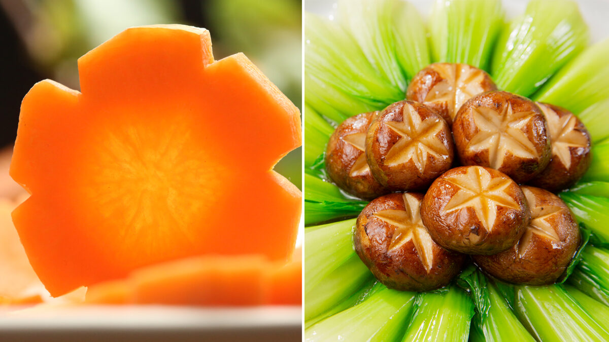 Carrot Flowers & Shiitake Hanagiri | knife skill | Taste Life