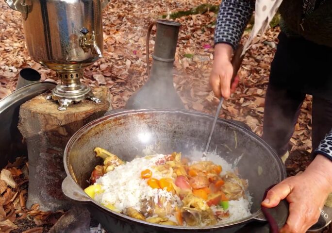 Countryside Turkey Pilaf on the Campfire | turkey | pilaf | Taste Life